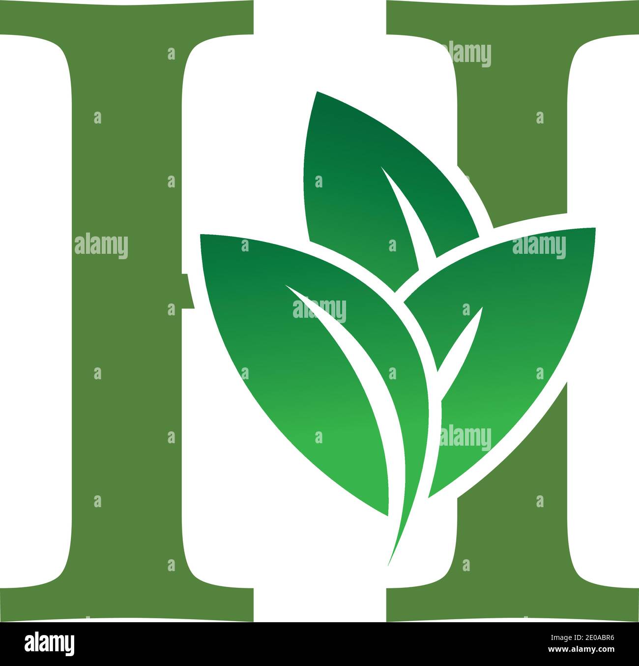 Letter H eco leaves logo icon design template elements Stock Vector ...