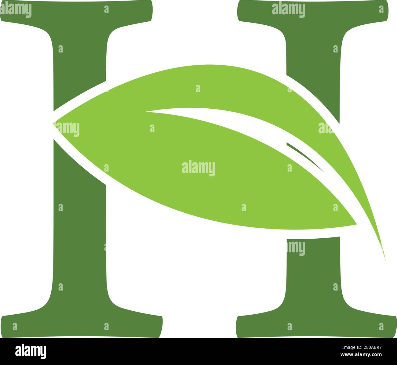 Letter H eco leaves logo icon design template elements Stock Vector ...