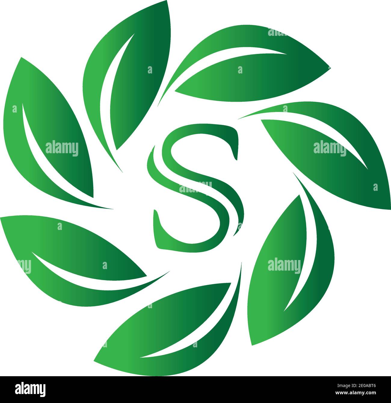 Letter S With Leaf Nature Initial Logo Design Template Vector ...