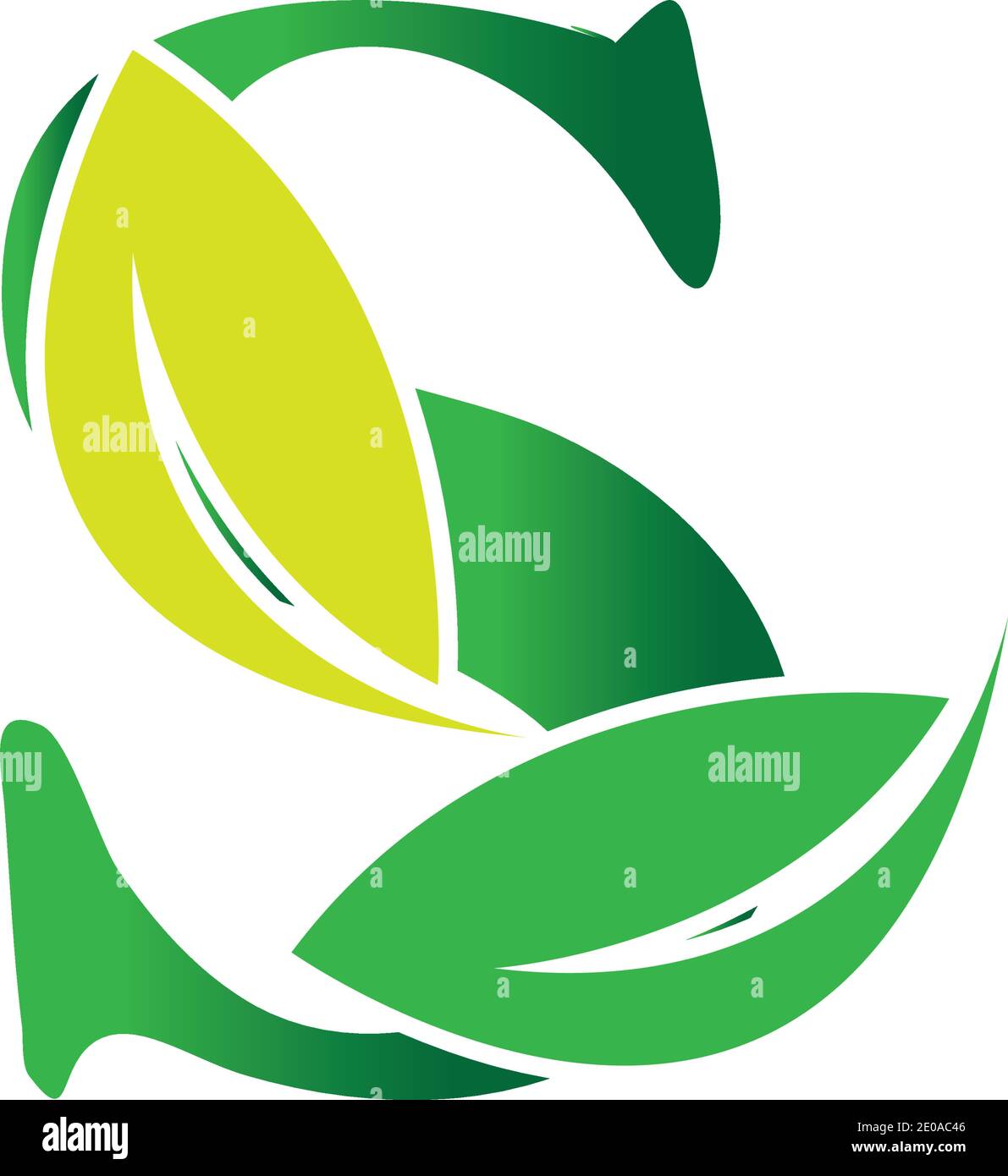 Letter S With Leaf Nature Initial Logo Design Template Vector ...
