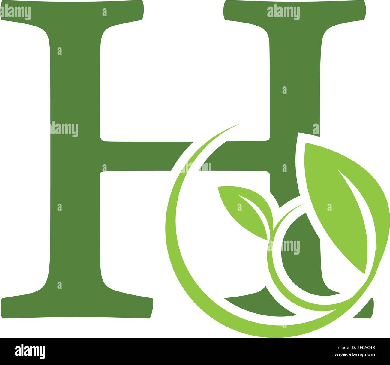 Letter H eco leaves logo icon design template elements Stock Vector ...