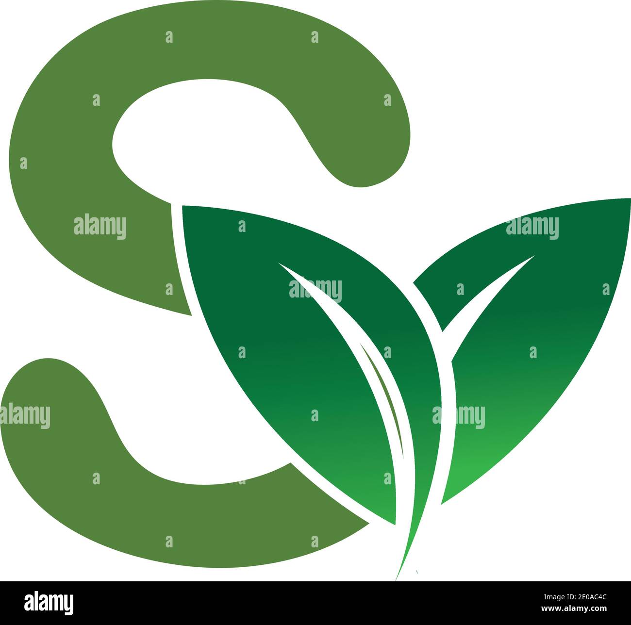 Letter S With Leaf Nature Initial Logo Design Template Vector ...