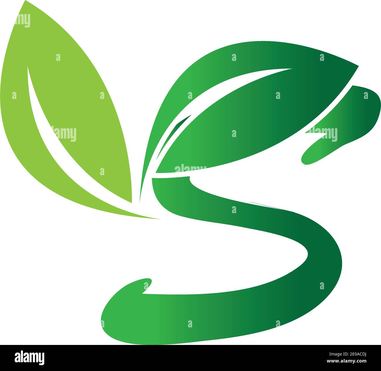 Letter S With Leaf Nature Initial Logo Design Template Vector ...