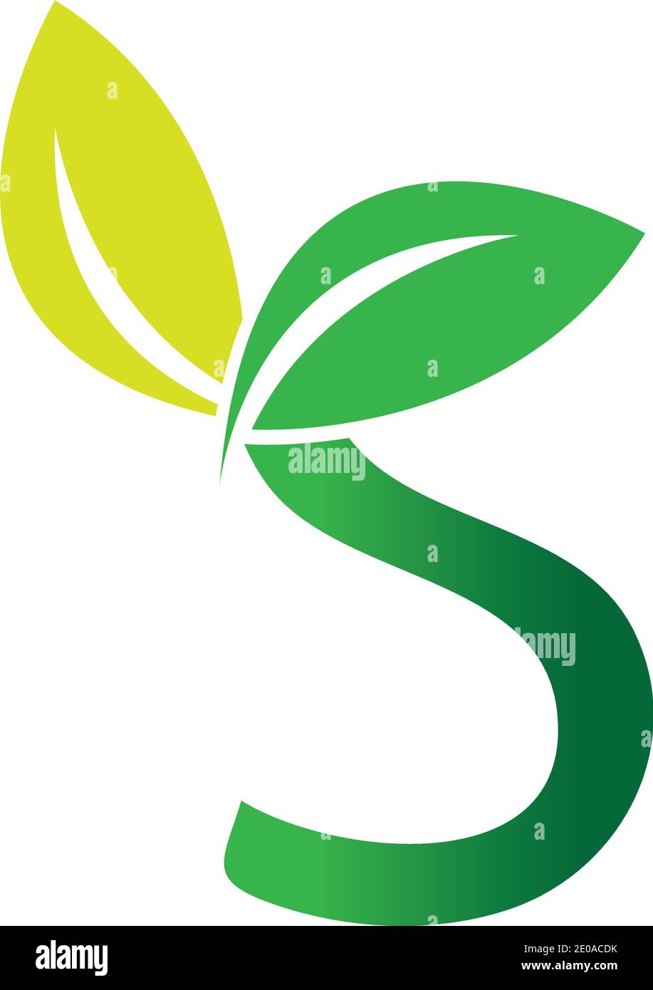 Letter S With Leaf Nature Initial Logo Design Template Vector ...
