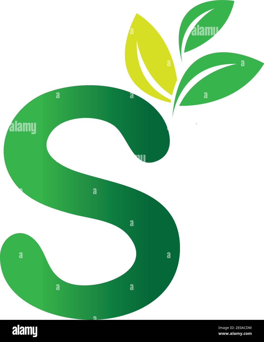 Letter S With Leaf Nature Initial Logo Design Template Vector ...