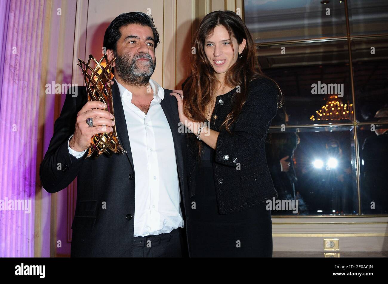 Producer Alain Attal poses with his Daniel Toscan du Plantier Award ...