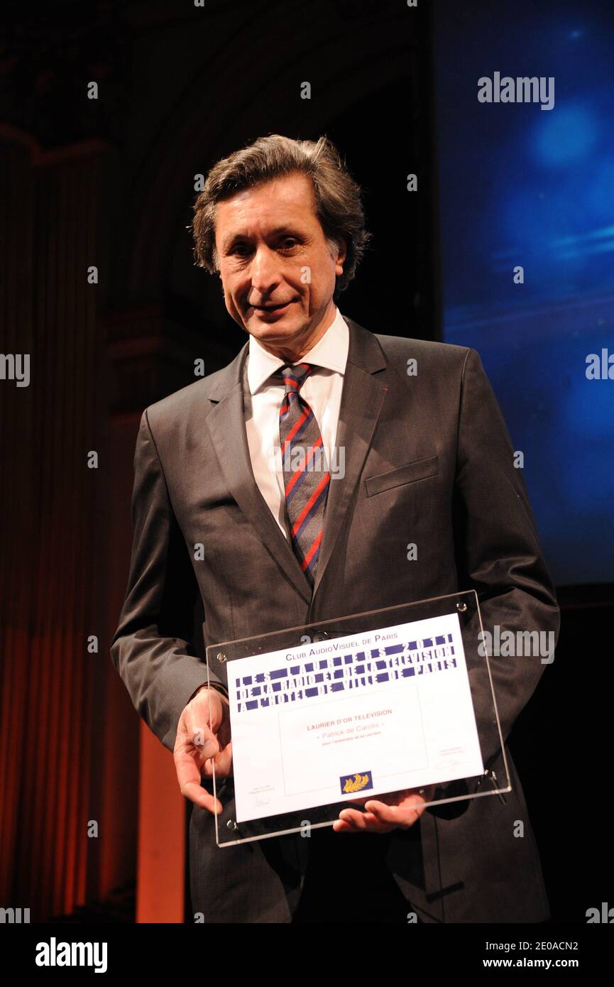 Patrick de Carolis receives an award during the 2011 ceremony of Les ...