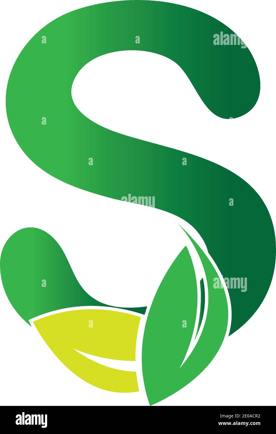 Letter S With Leaf Nature Initial Logo Design Template Vector ...