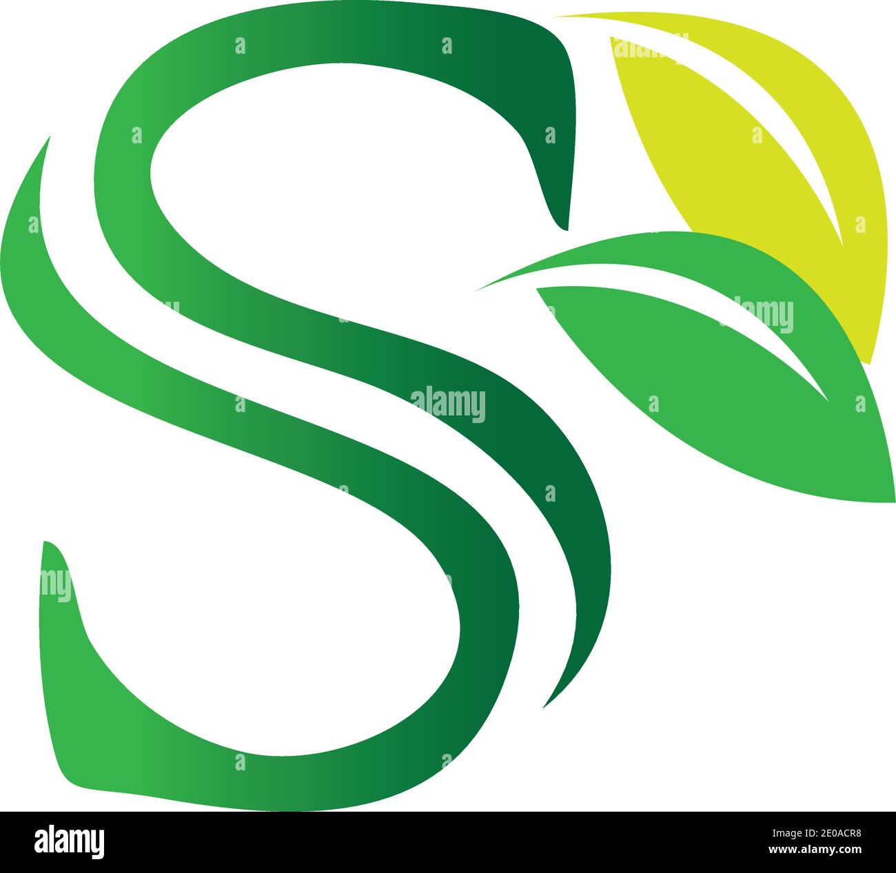 Letter S With Leaf Nature Initial Logo Design Template Vector ...