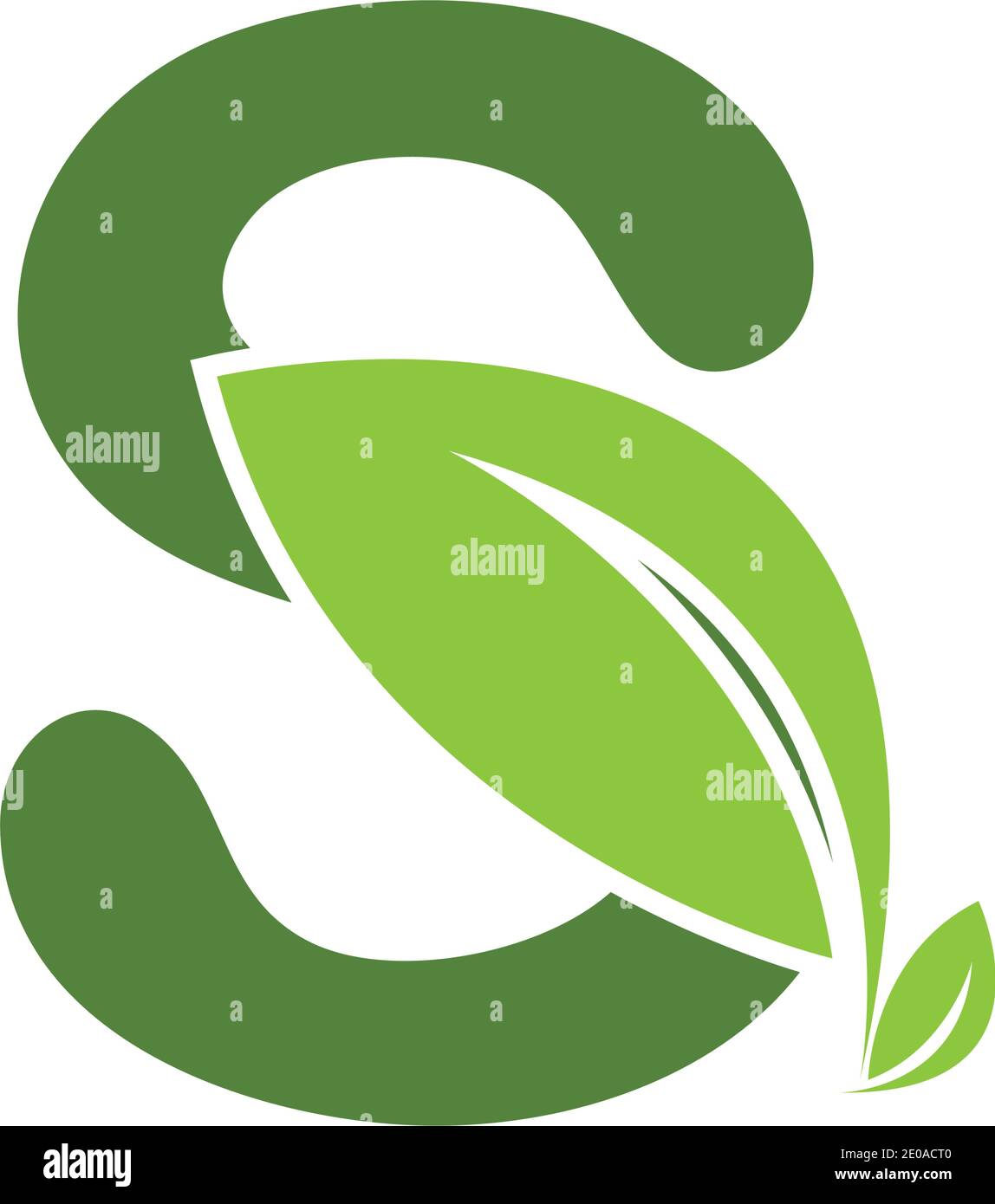 Letter S With Leaf Nature Initial Logo Design Template Vector ...