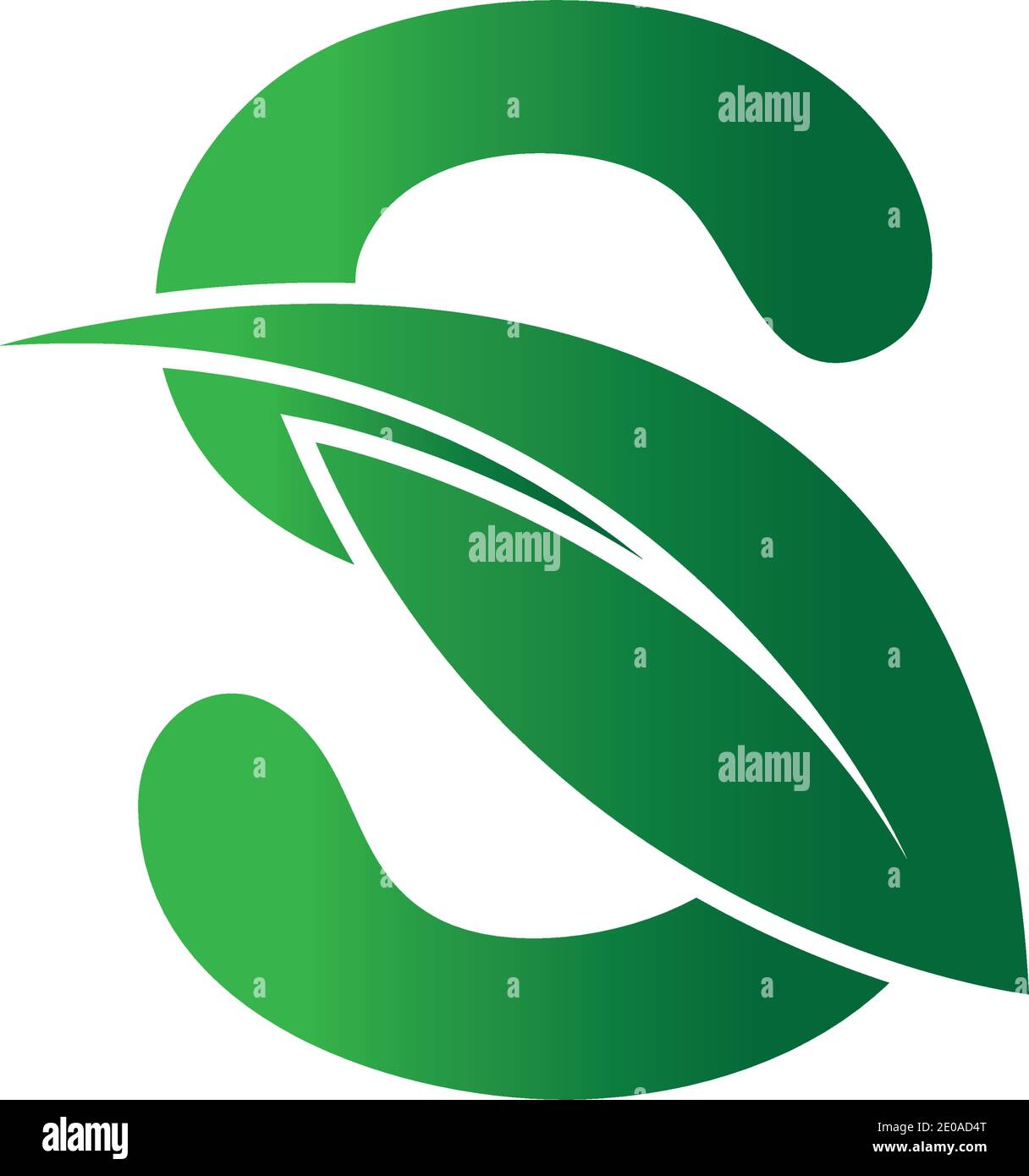 Letter S With Leaf Nature Initial Logo Design Template Vector ...
