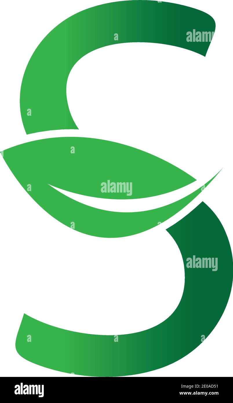 Letter S With Leaf Nature Initial Logo Design Template Vector ...