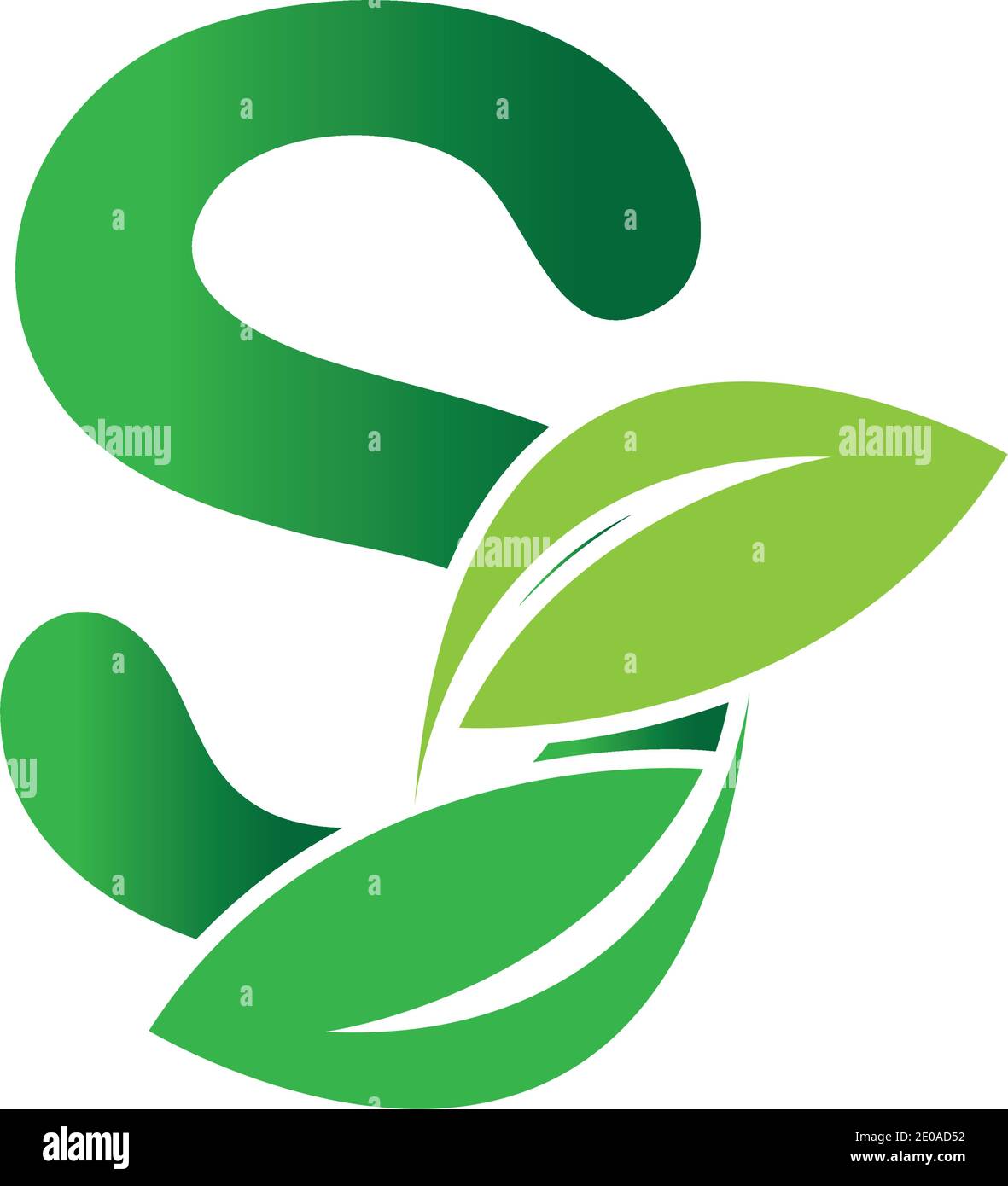Letter S With Leaf Nature Initial Logo Design Template Vector ...
