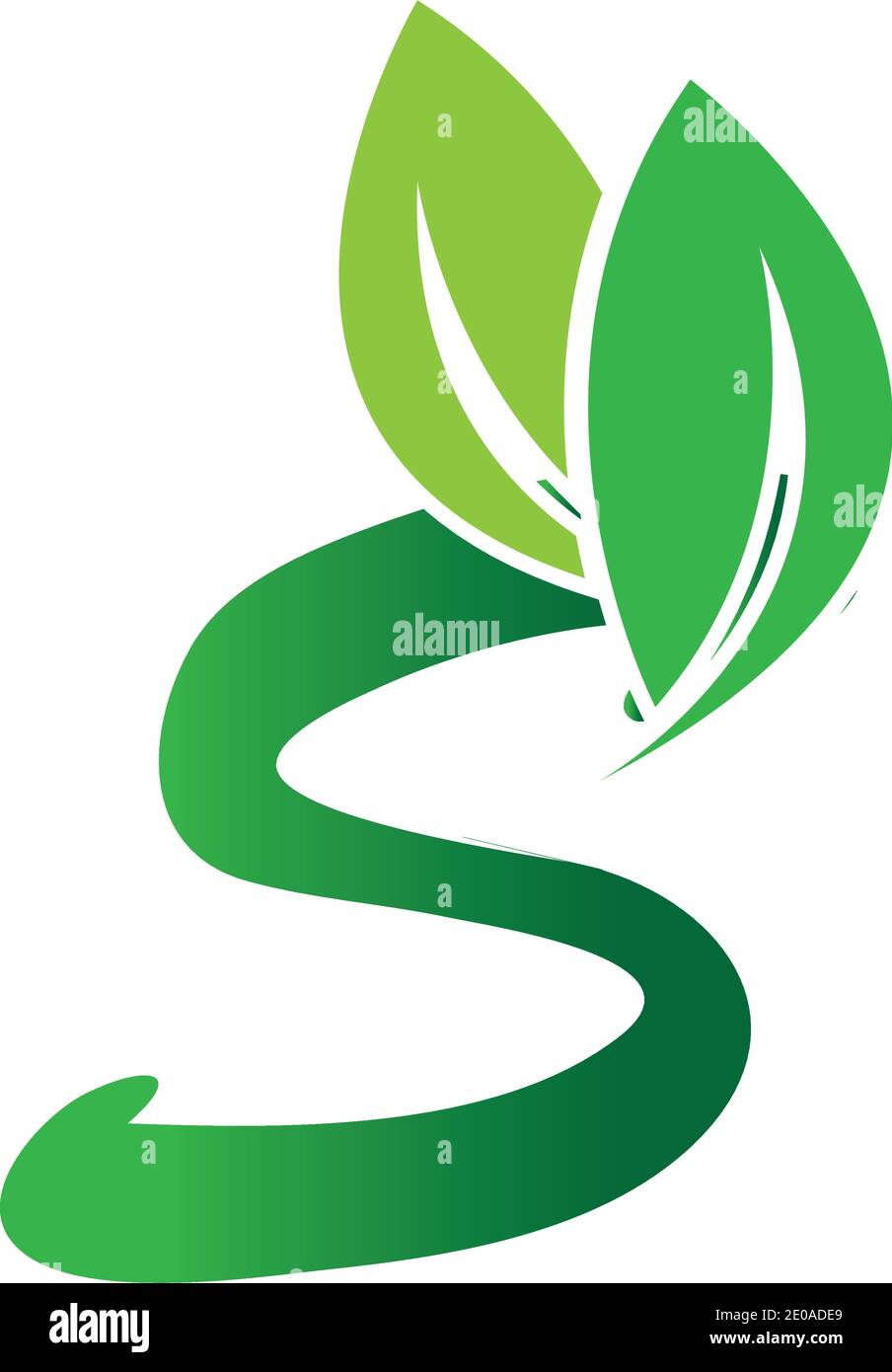 Letter S With Leaf Nature Initial Logo Design Template Vector ...