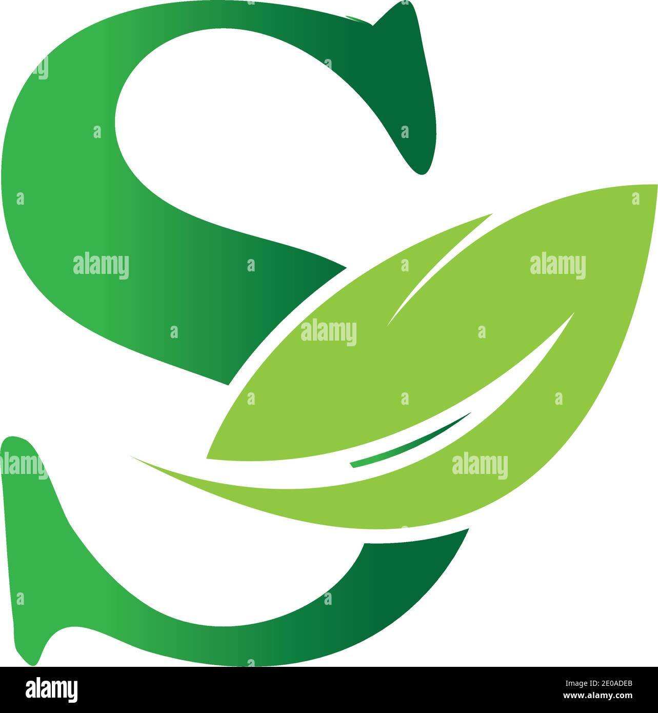 Letter S With Leaf Nature Initial Logo Design Template Vector ...