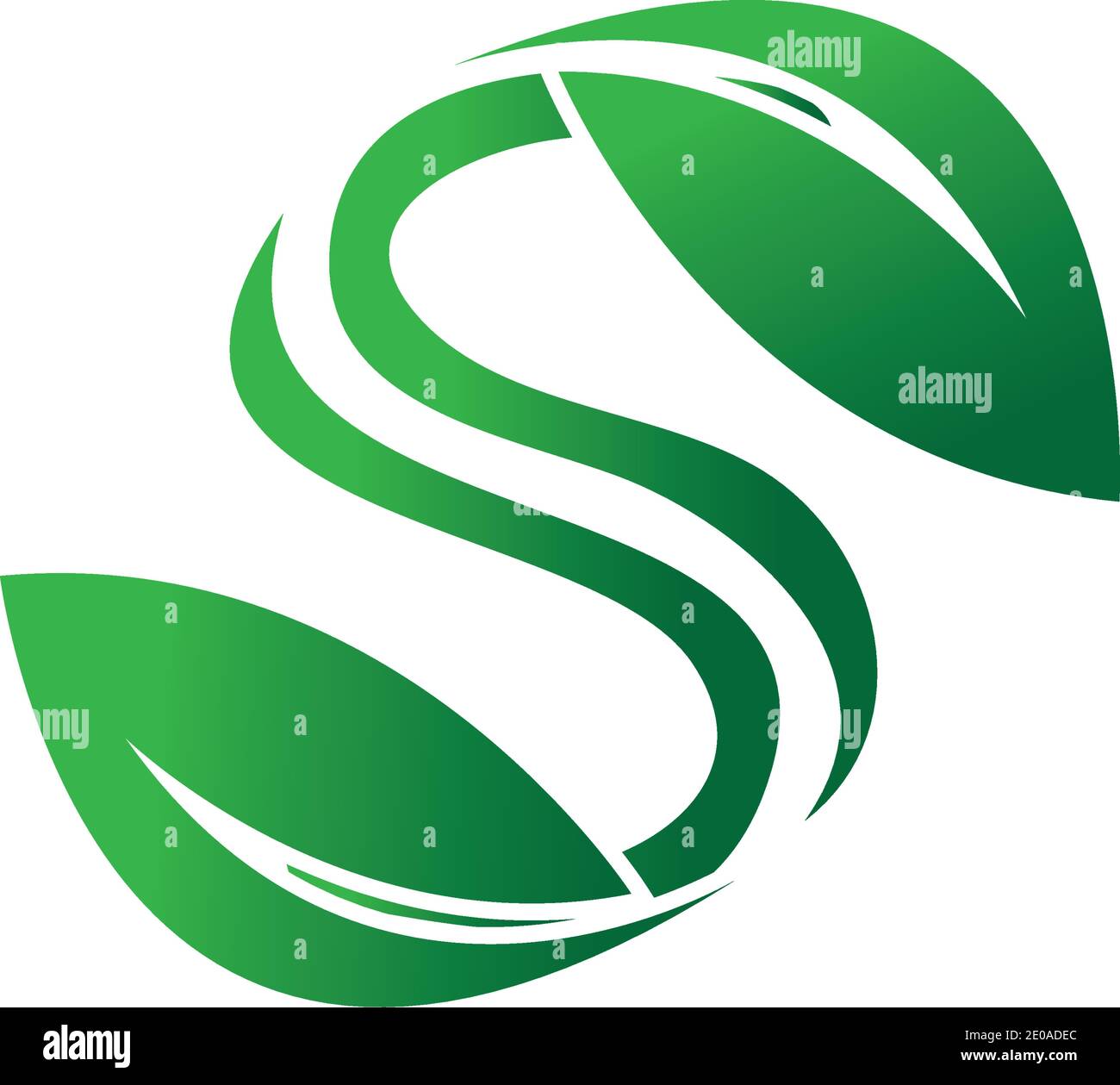 Letter S With Leaf Nature Initial Logo Design Template Vector ...