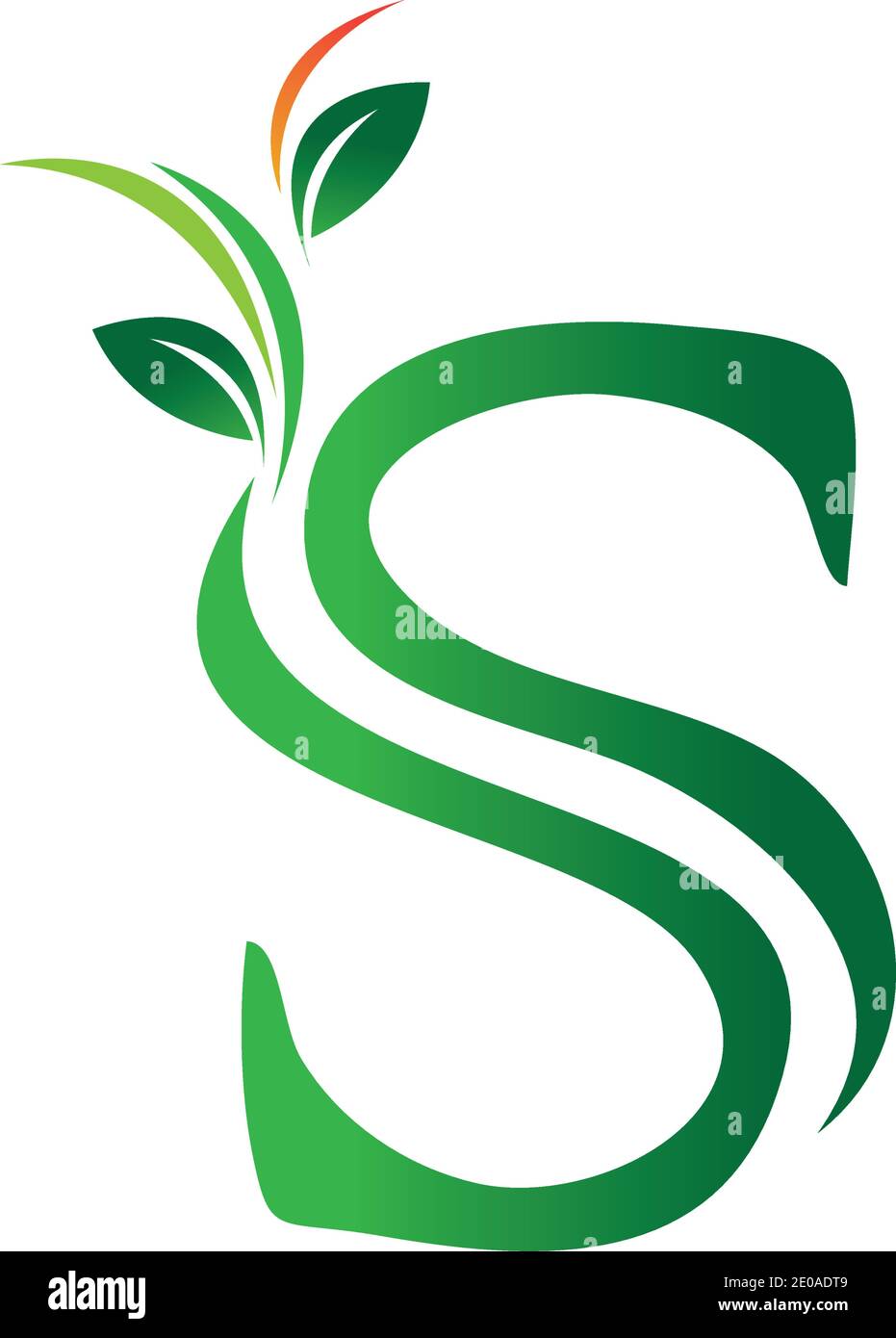 Letter S With Leaf Nature Initial Logo Design Template Vector ...