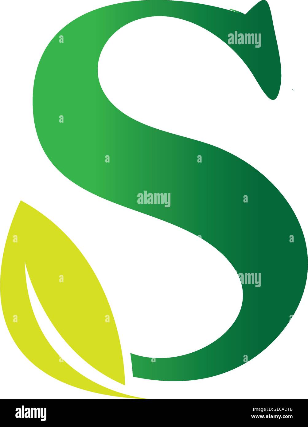 Letter S With Leaf Nature Initial Logo Design Template Vector ...