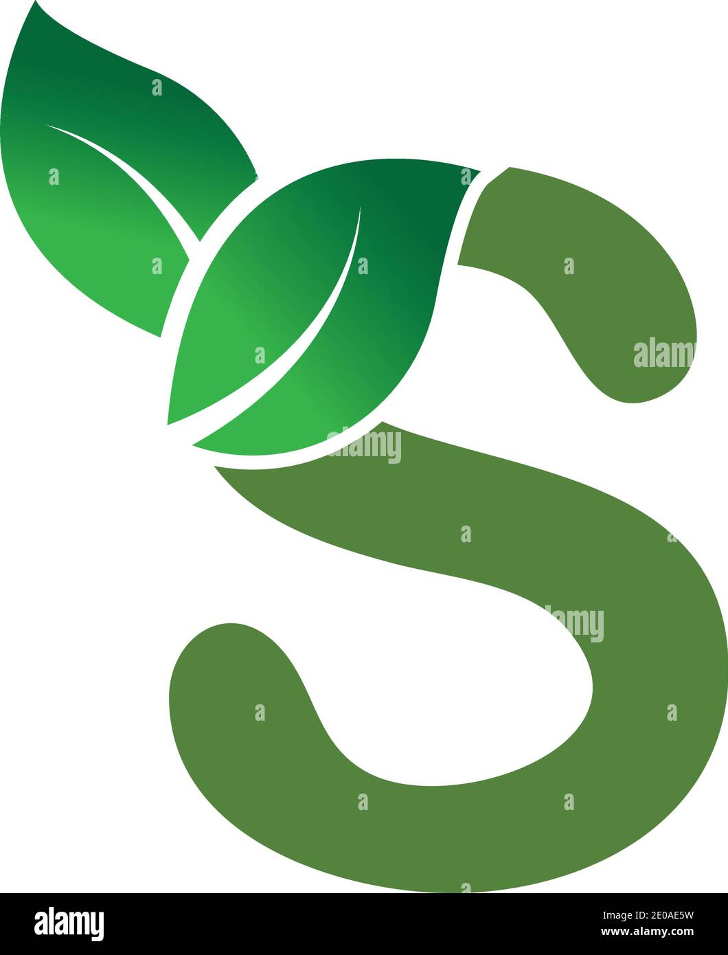 Letter S With Leaf Nature Initial Logo Design Template Vector ...
