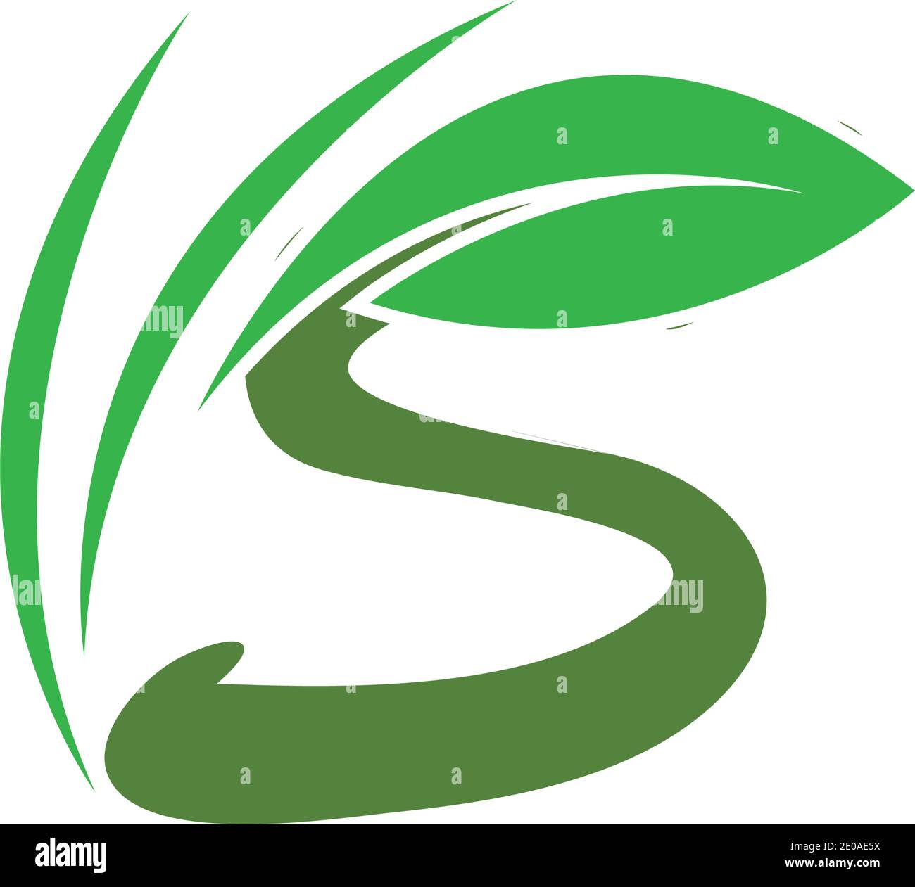 Letter S With Leaf Nature Initial Logo Design Template Vector ...