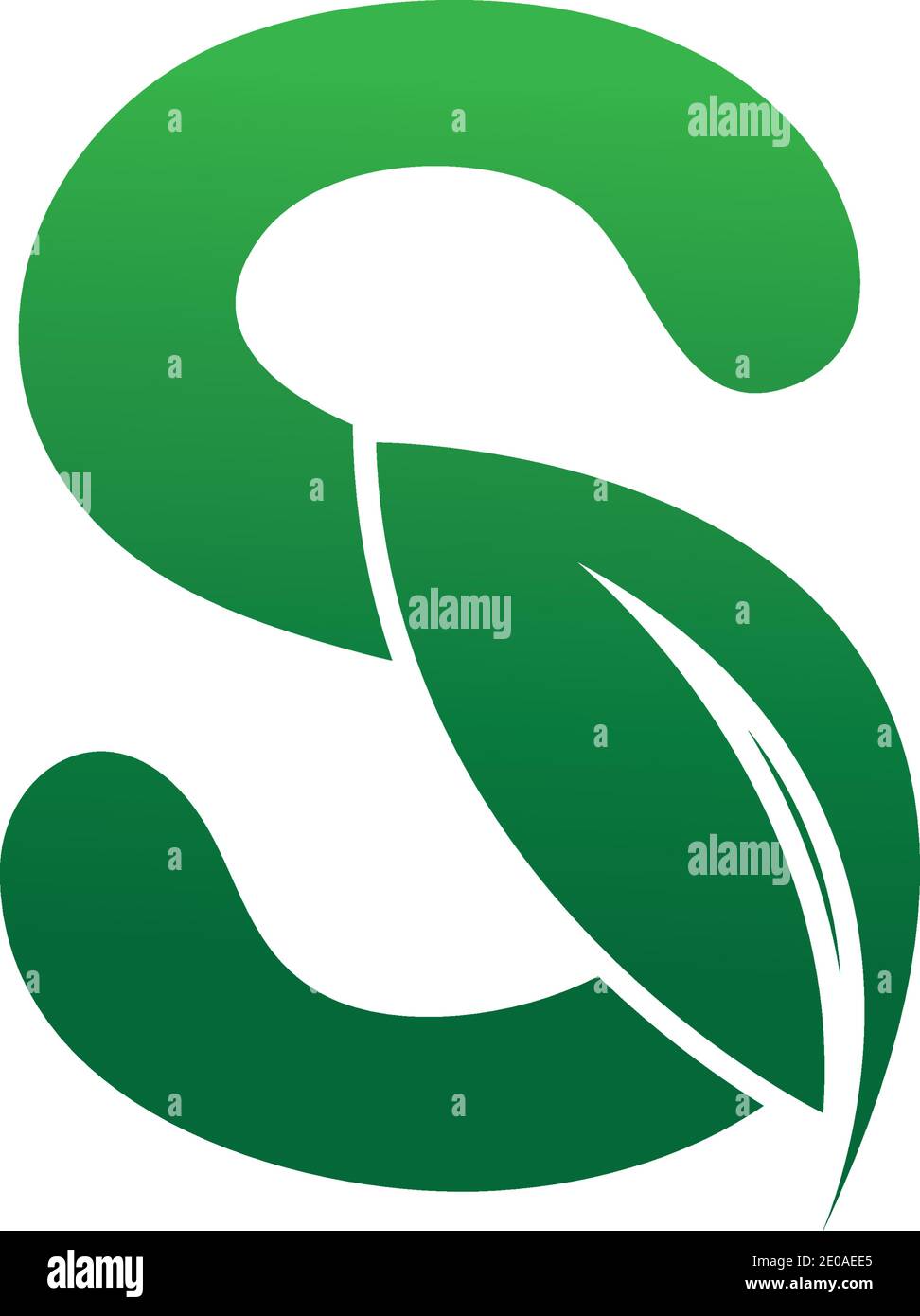 Letter S With Leaf Nature Initial Logo Design Template Vector ...