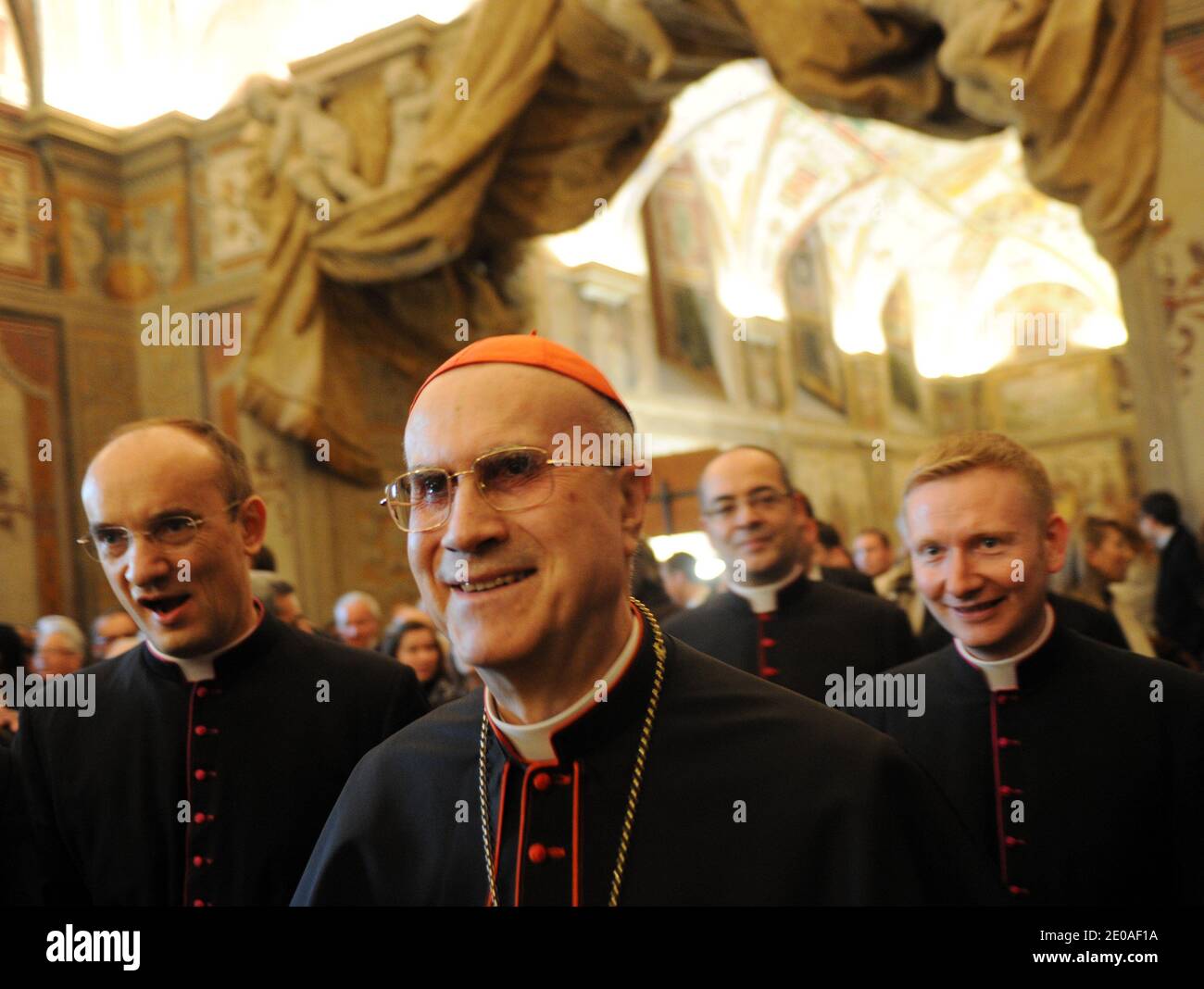 Cardinal Tercisio Bertone attends a consistory ceremony in St. Peter's ...