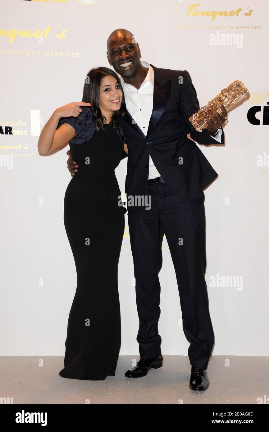 Omar Sy and Leila Bekhti arriving to the 37th annual Cesar film Awards ...