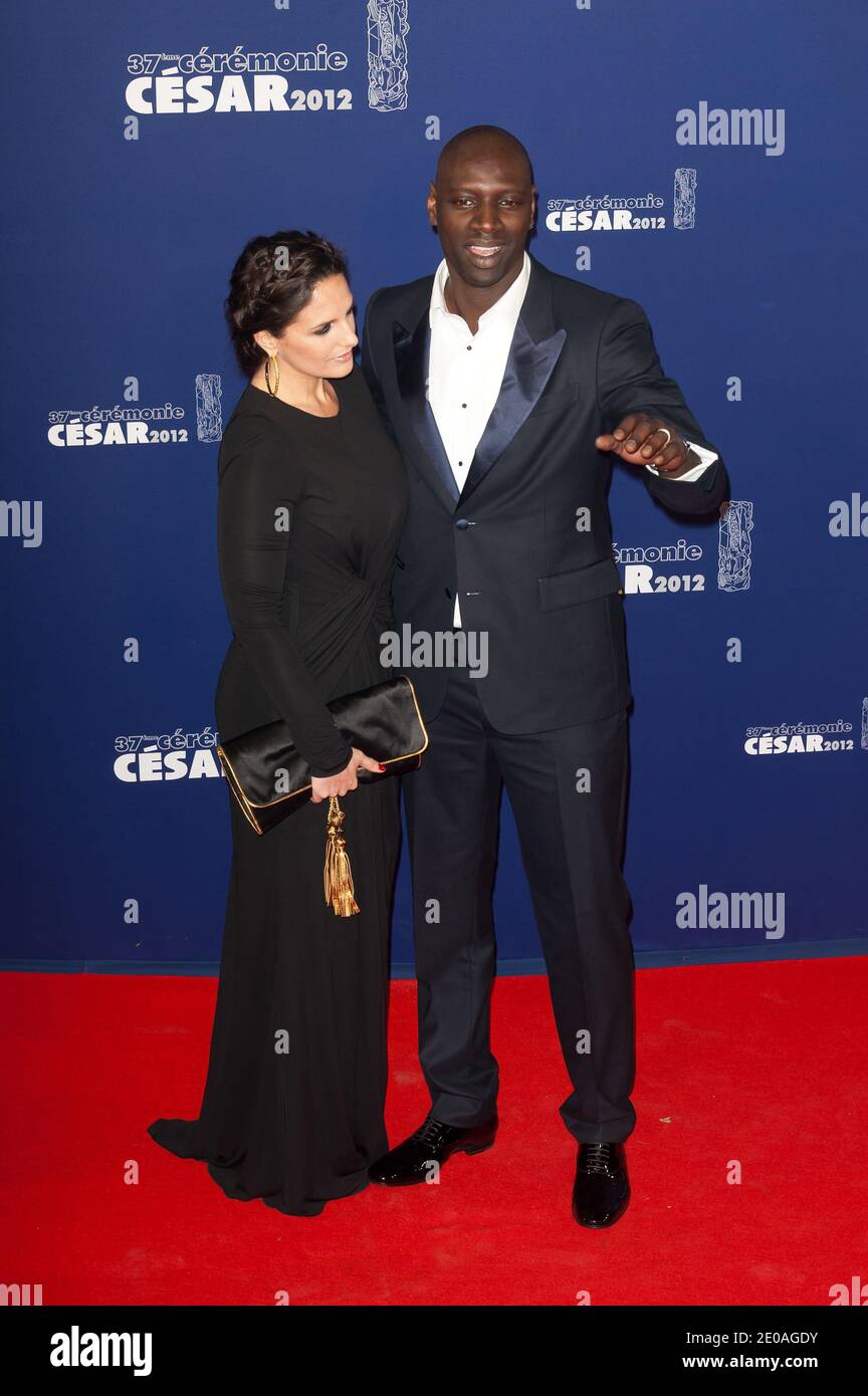 Omar Sy and his wife Helene Sy arriving to the 37th annual Cesar film ...