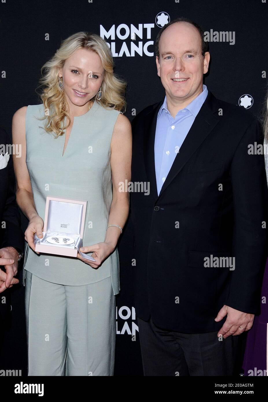Charlene Wittstock and Prince Albert of Monaco attend the Montblanc Pre ...