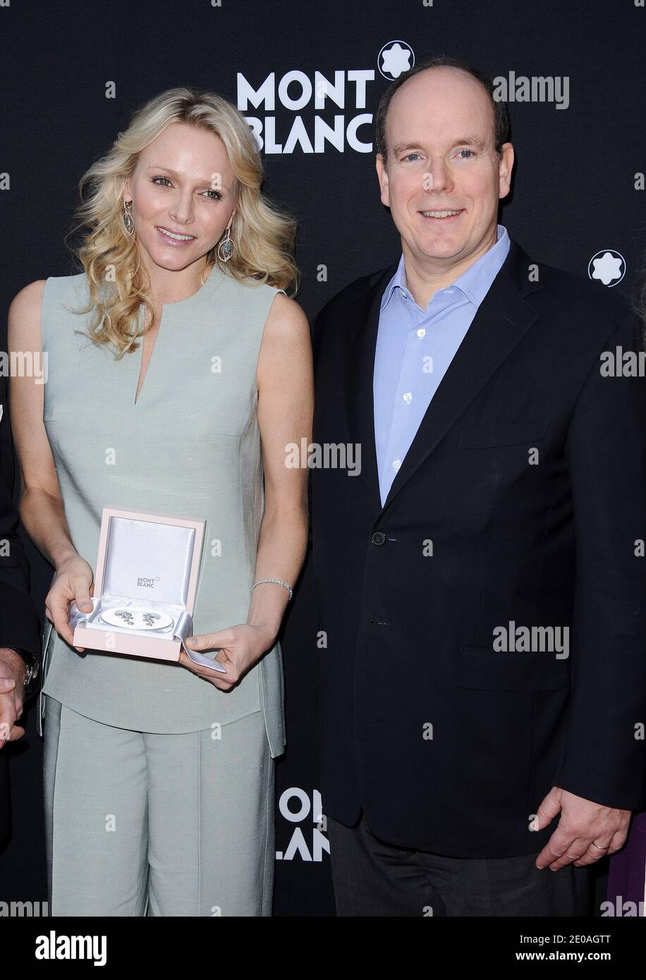 Charlene Wittstock and Prince Albert of Monaco attend the Montblanc Pre ...