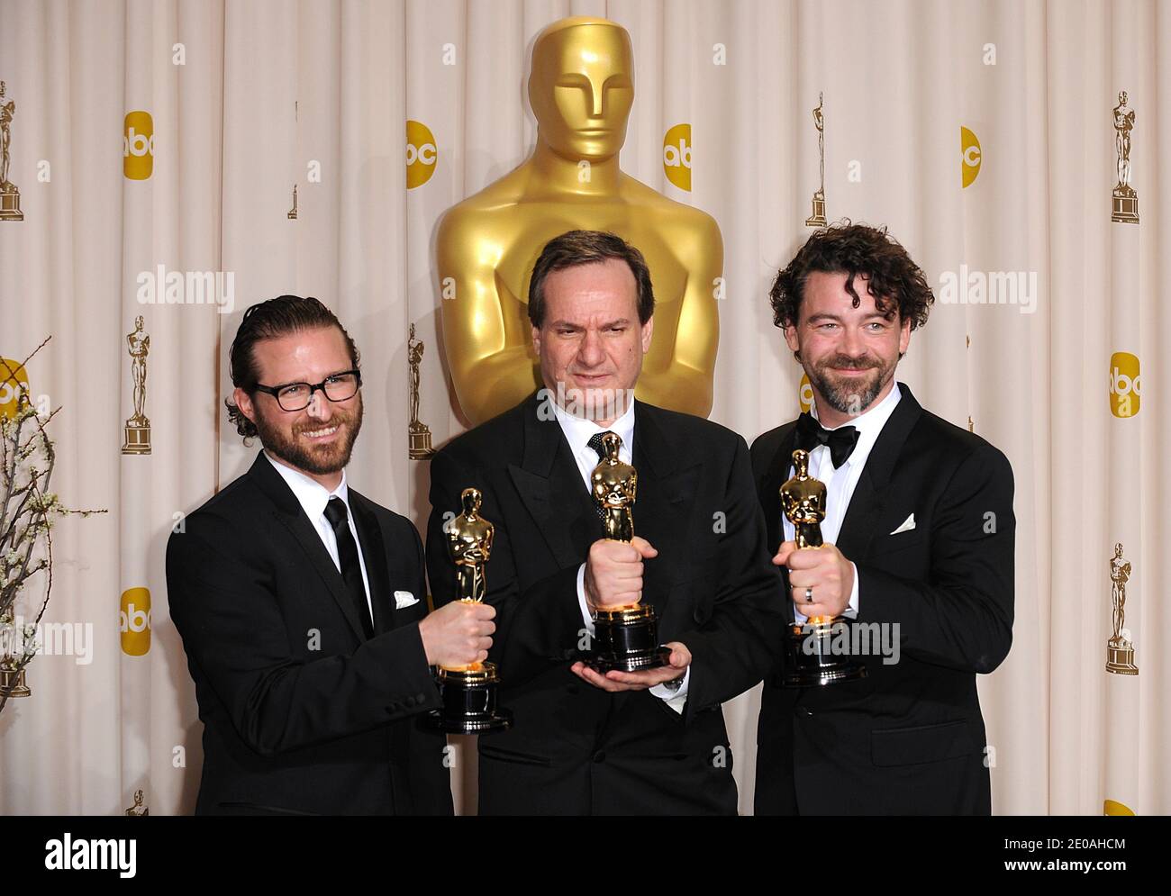 (left to right) Alex Henning, Rob Legato and Ben Grossmann pose with ...