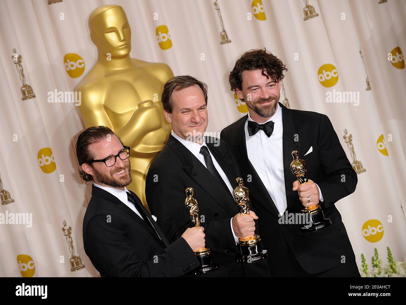 (left to right) Alex Henning, Rob Legato and Ben Grossmann pose with ...