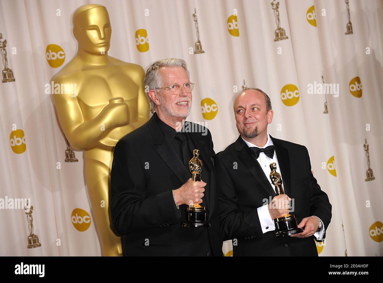 Mark Coulier (right) and J. Roy Helland pose with the Achievement in ...