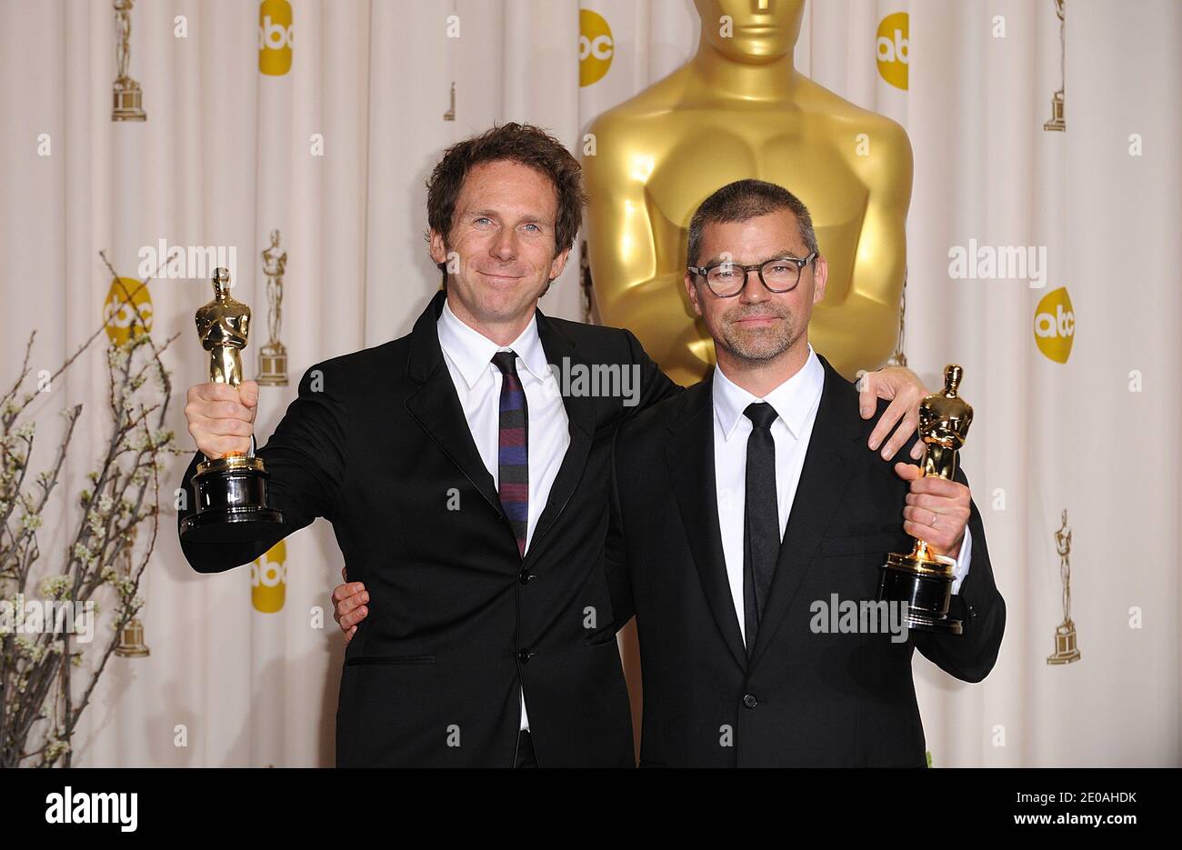 Angus wall kirk baxter with the best film editing award hi-res stock ...