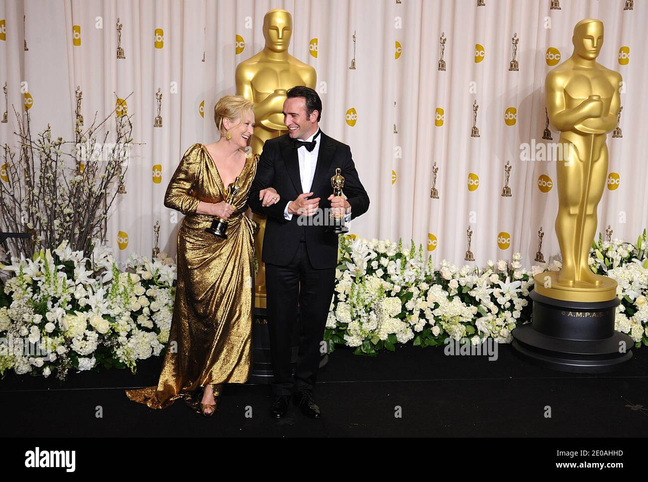 Winners of the Best Actress and Best Actor awards Meryl Streep and Jean ...