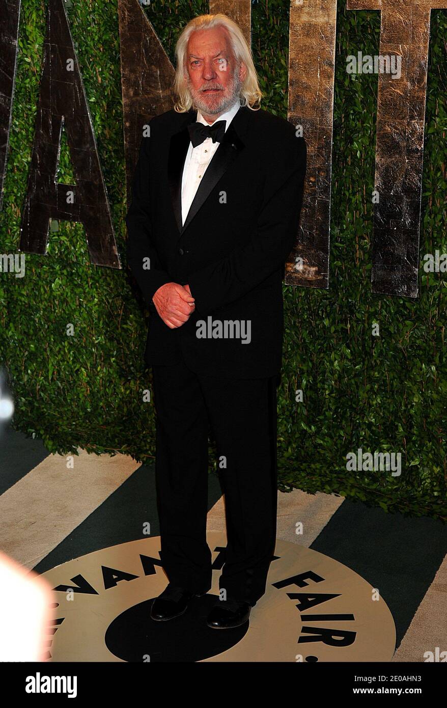 Donald Sutherland arriving at the 2012 Vanity Fair Oscar Party, hosted ...