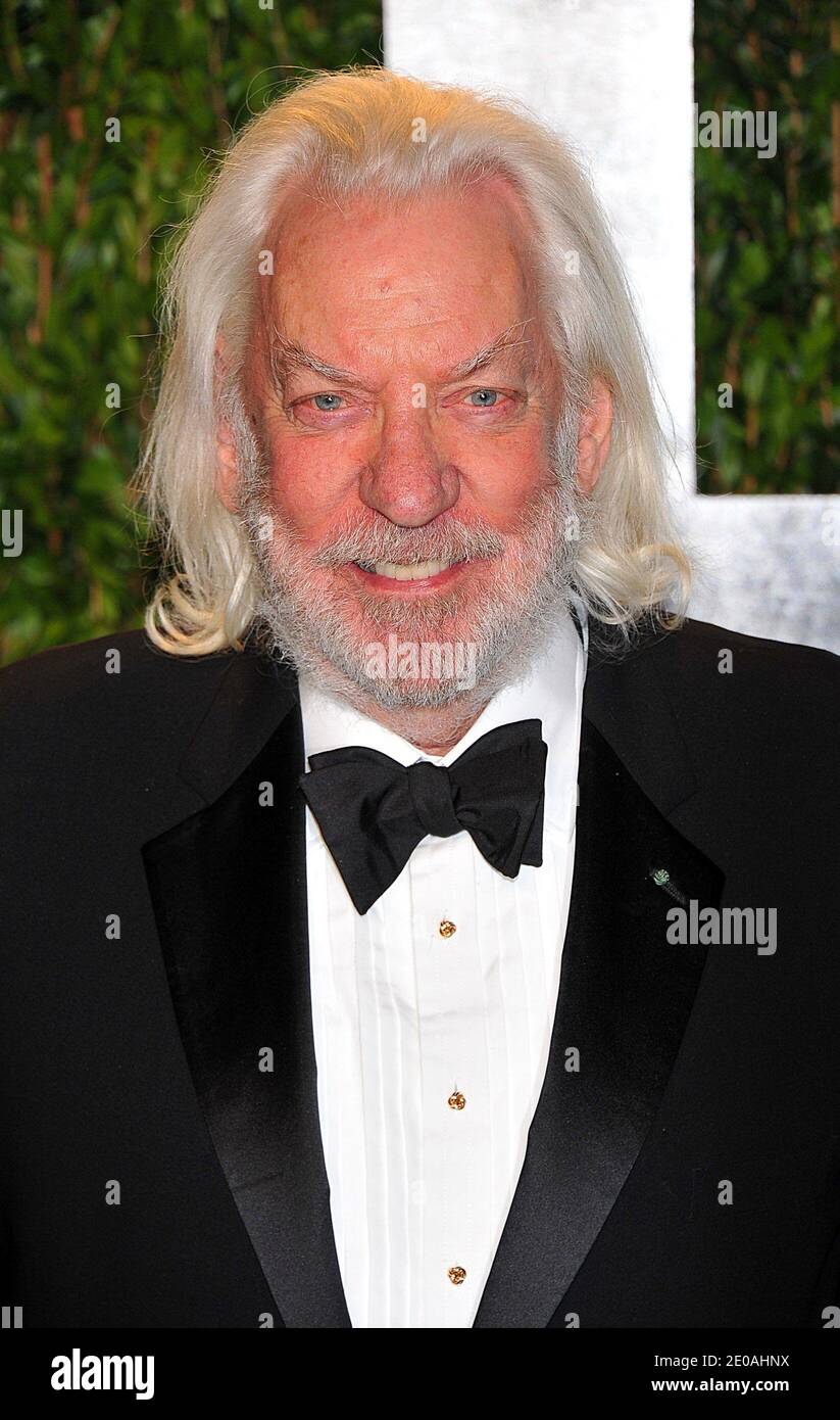 Donald Sutherland arriving at the 2012 Vanity Fair Oscar Party, hosted ...