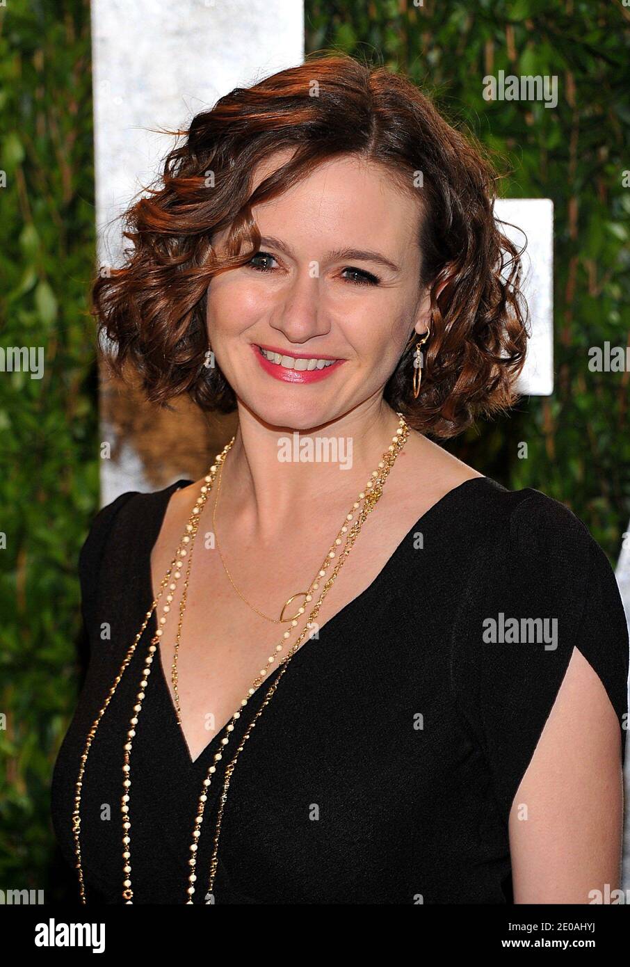 Emily Mortimer arriving at the 2012 Vanity Fair Oscar Party, hosted by ...