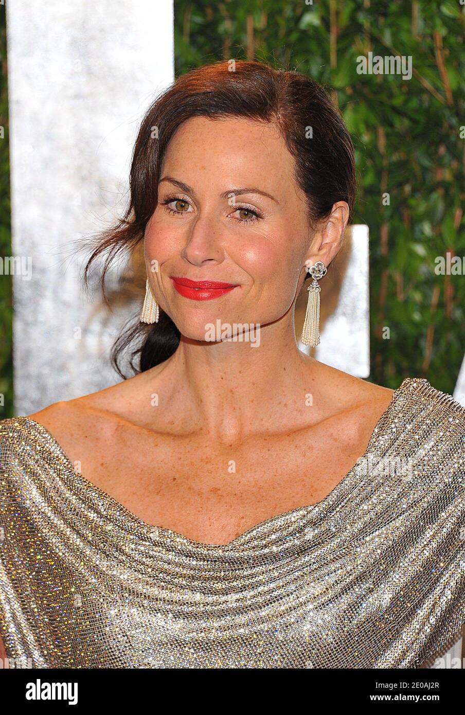 Minnie Driver arriving at the 2012 Vanity Fair Oscar Party, hosted by ...