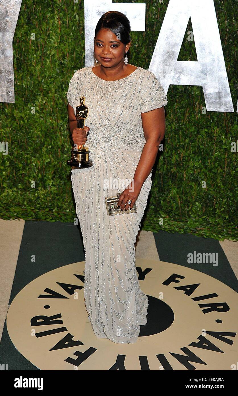 Octavia Spencer arriving at the 2012 Vanity Fair Oscar Party, hosted by ...