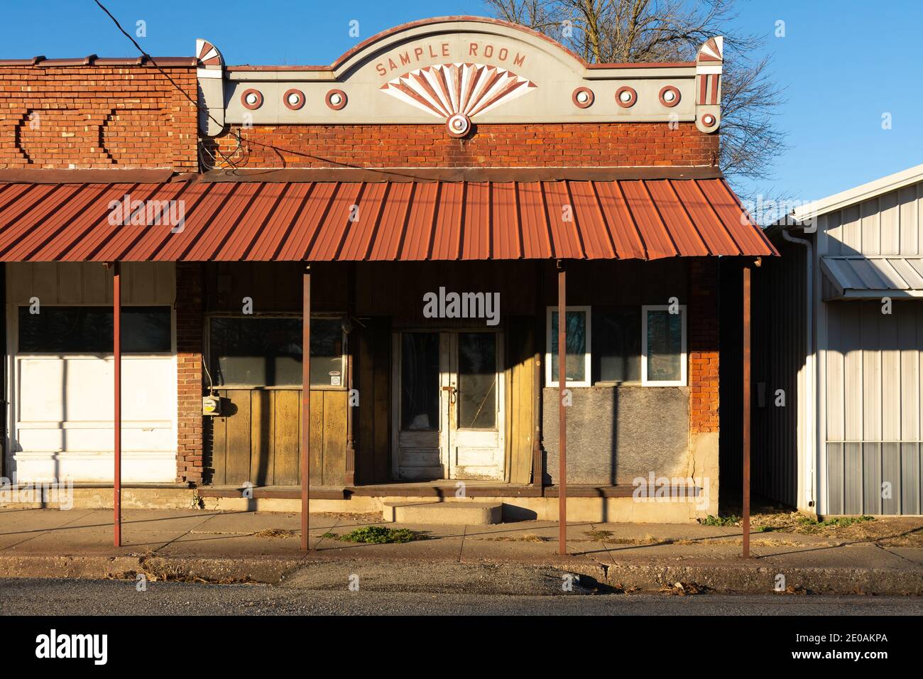 Abandoned buildings in small Midwest town. Varna, Illinois, USA Stock ...