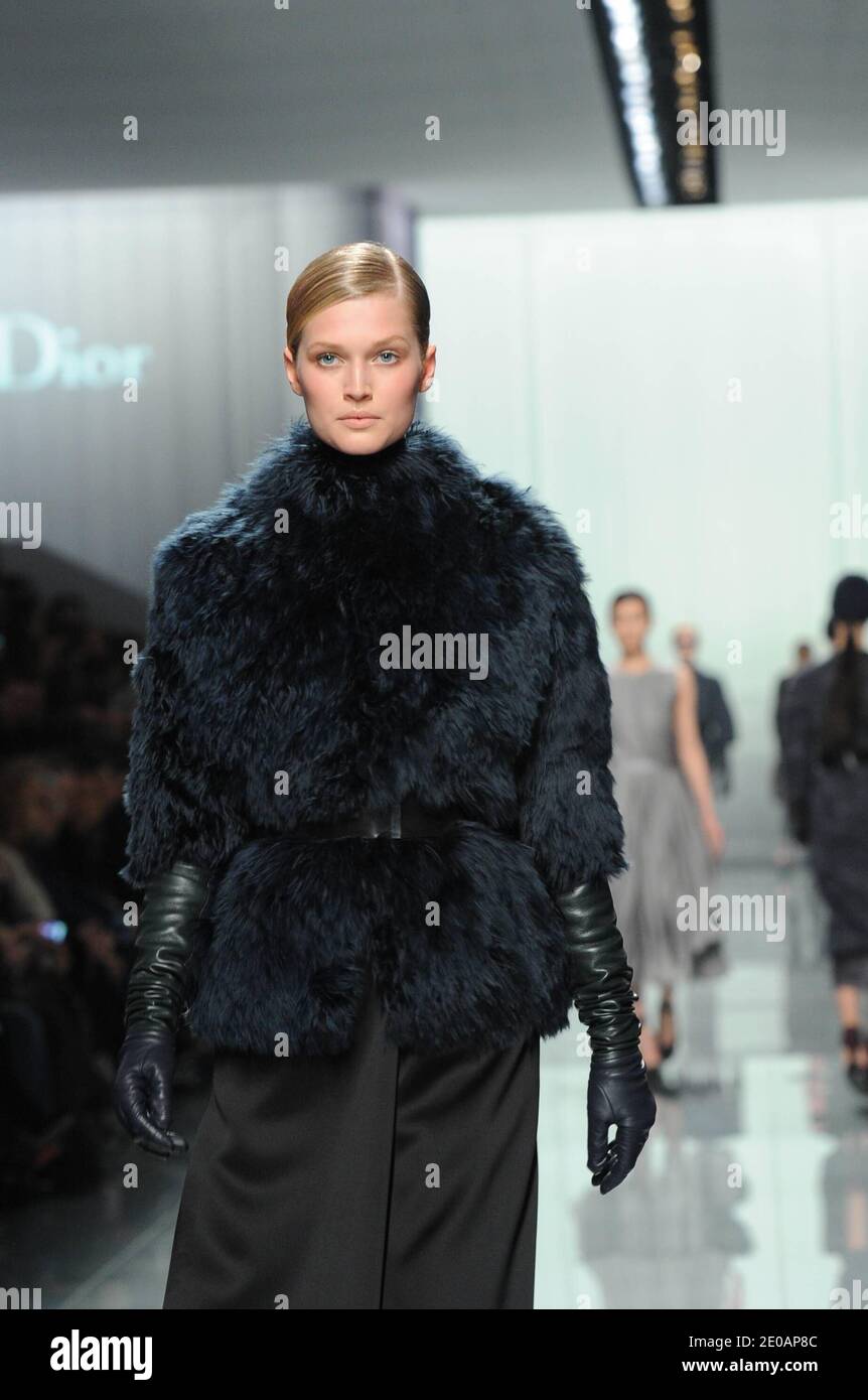 A model displays a creation by British designer Bill Gaytten for ...