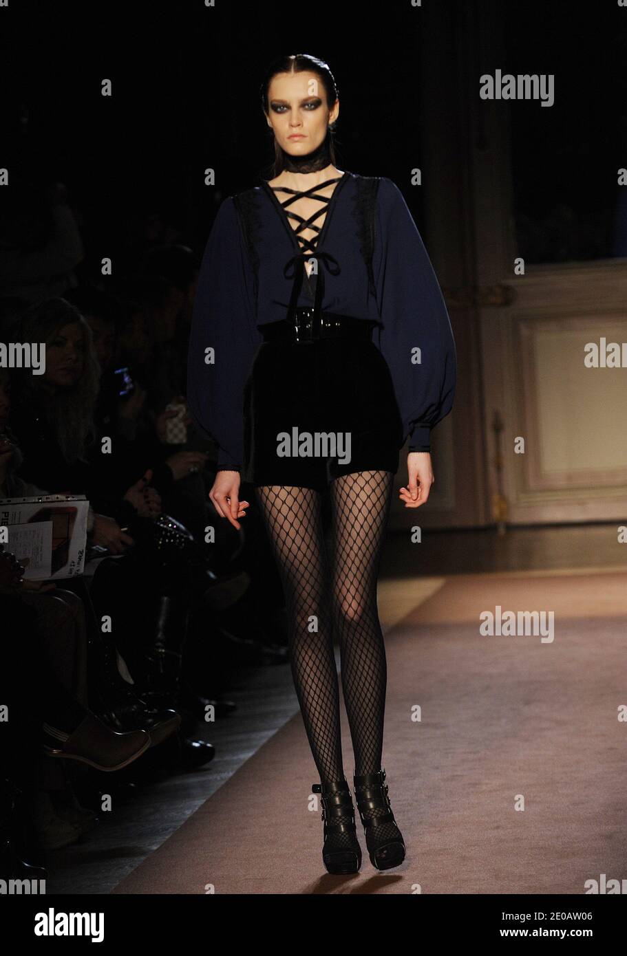 A model displays a creation by Singaporean designer Andrew GN for his ...