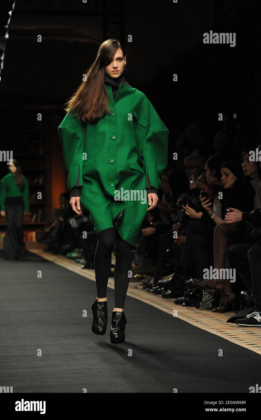 A model displays a creation by Korean designer Jung Kuho for his Hexa ...