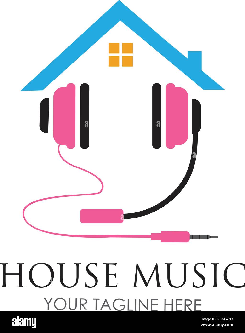 House music logo images illustration design template Stock Vector Image ...