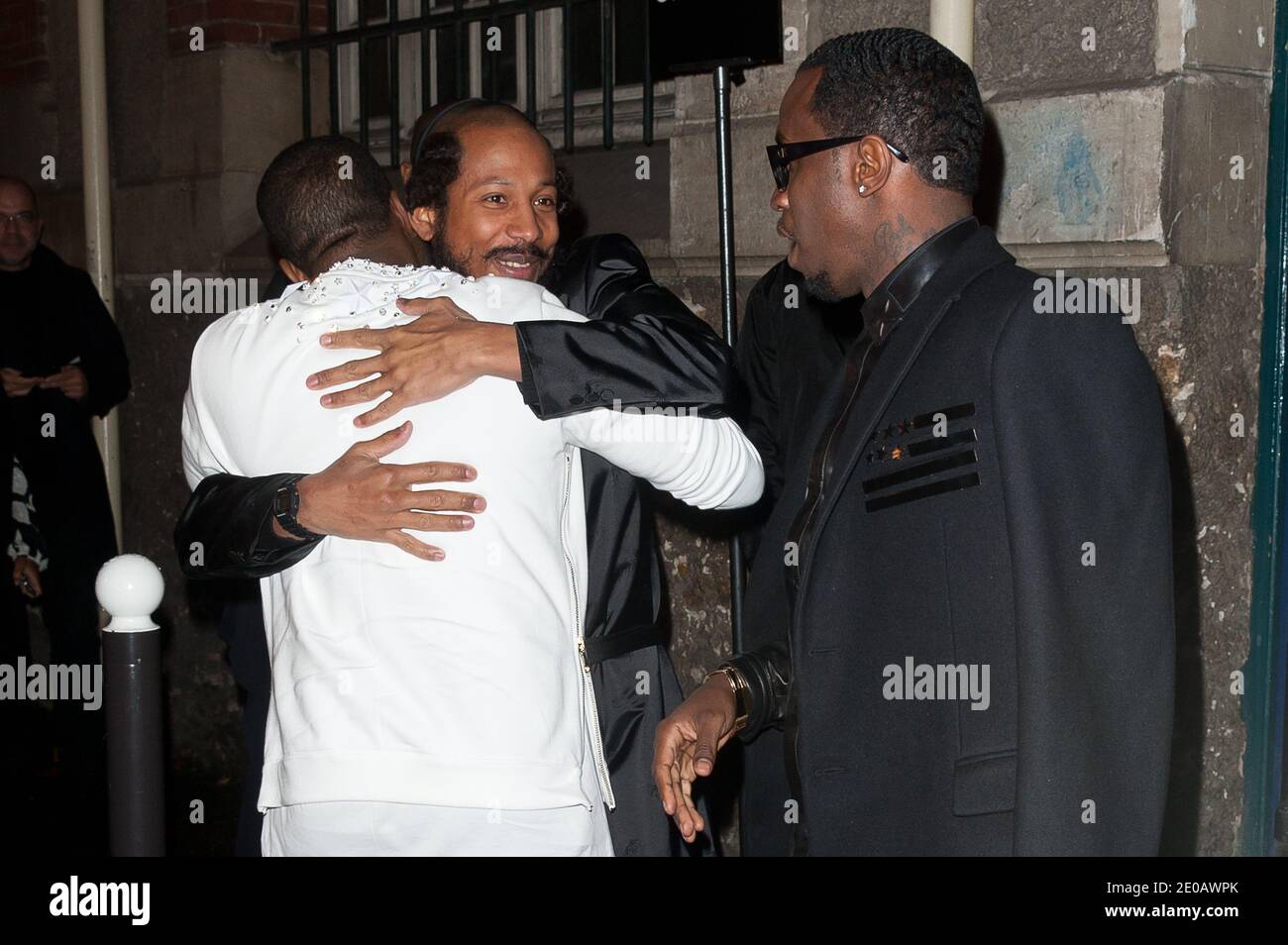 (L-R) Kanye West, Shyne and Sean P. Diddy Combs arriving for the ...