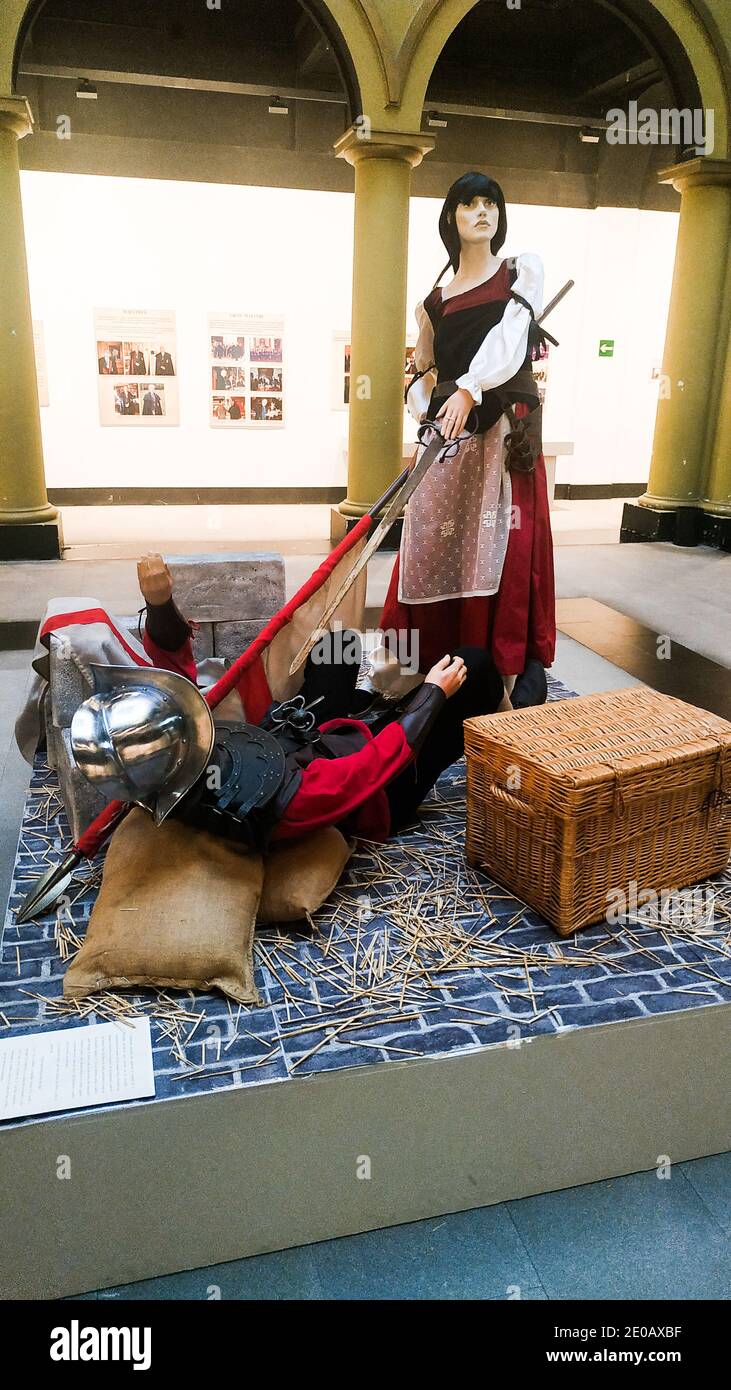 Coruna-Spain.maniquies recreating the battle of the Coruña heroine ...