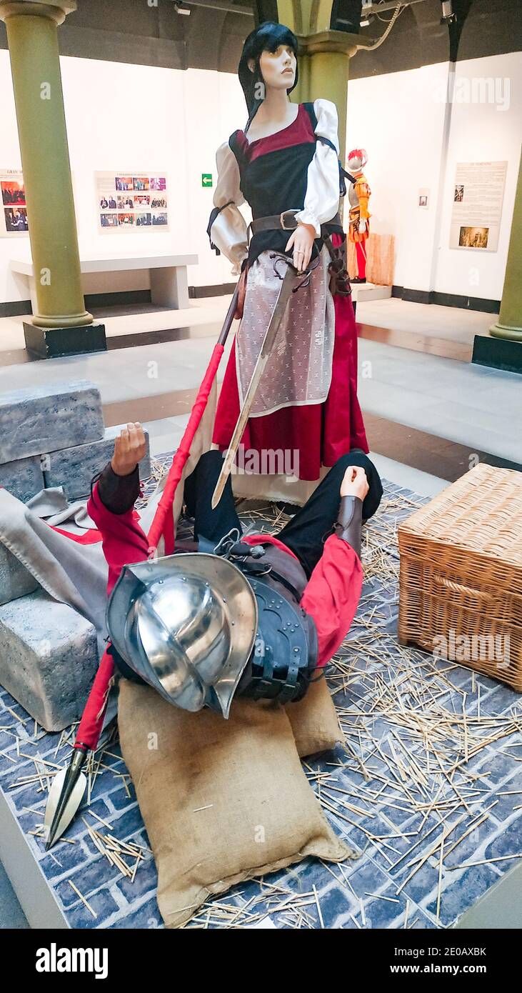 Coruna-Spain.maniquies recreating the battle of the Coruña heroine ...