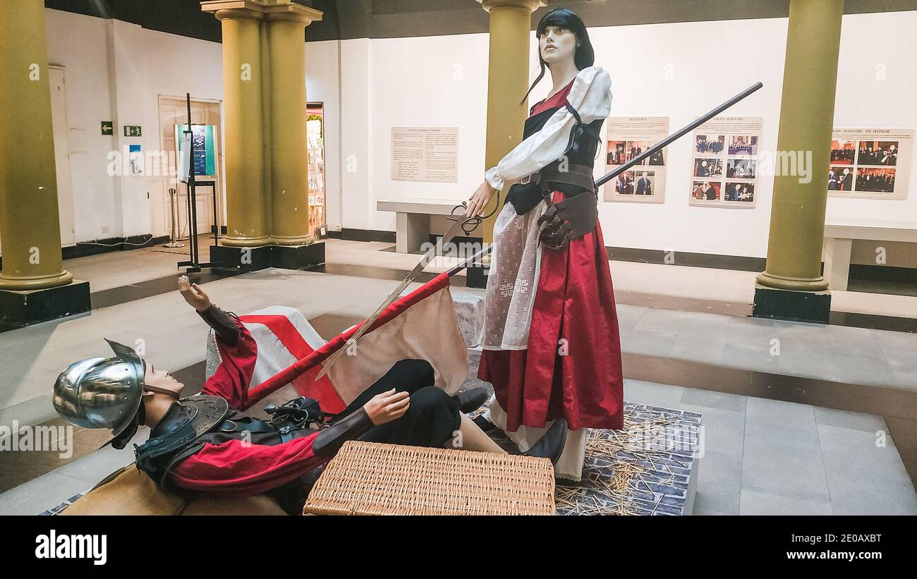 Coruna-Spain.maniquies recreating the battle of the Coruña heroine ...