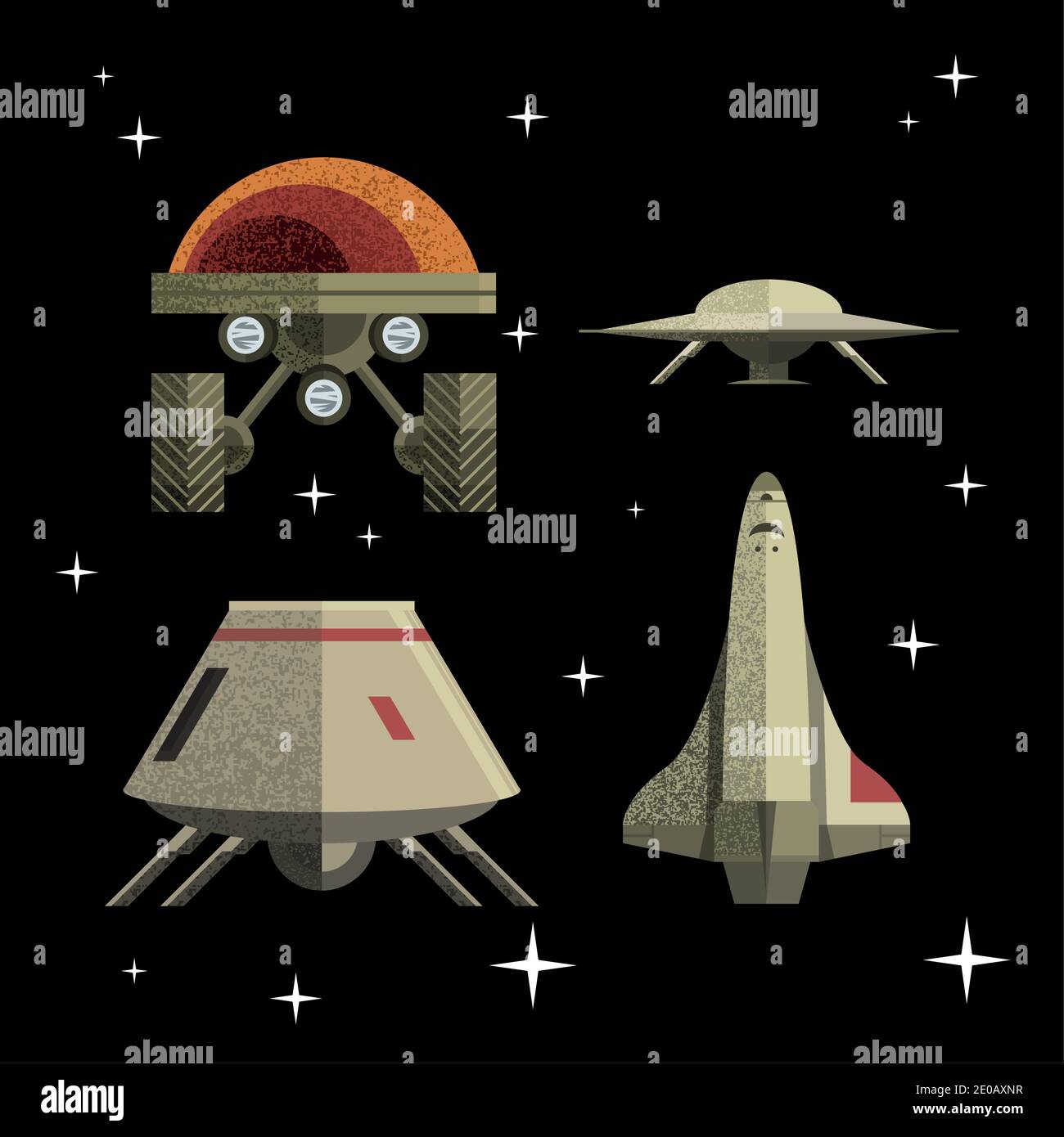 Space and sci-fi symbol set of universe cosmos and futuristic theme ...